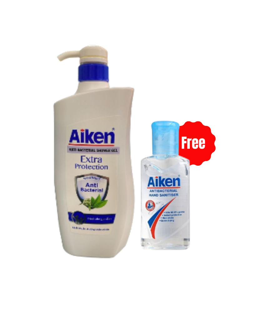 Aiken Anti Bacterial Shower Gel- 850 Gm(60 Ml Sanitizer Free) | Jeevee