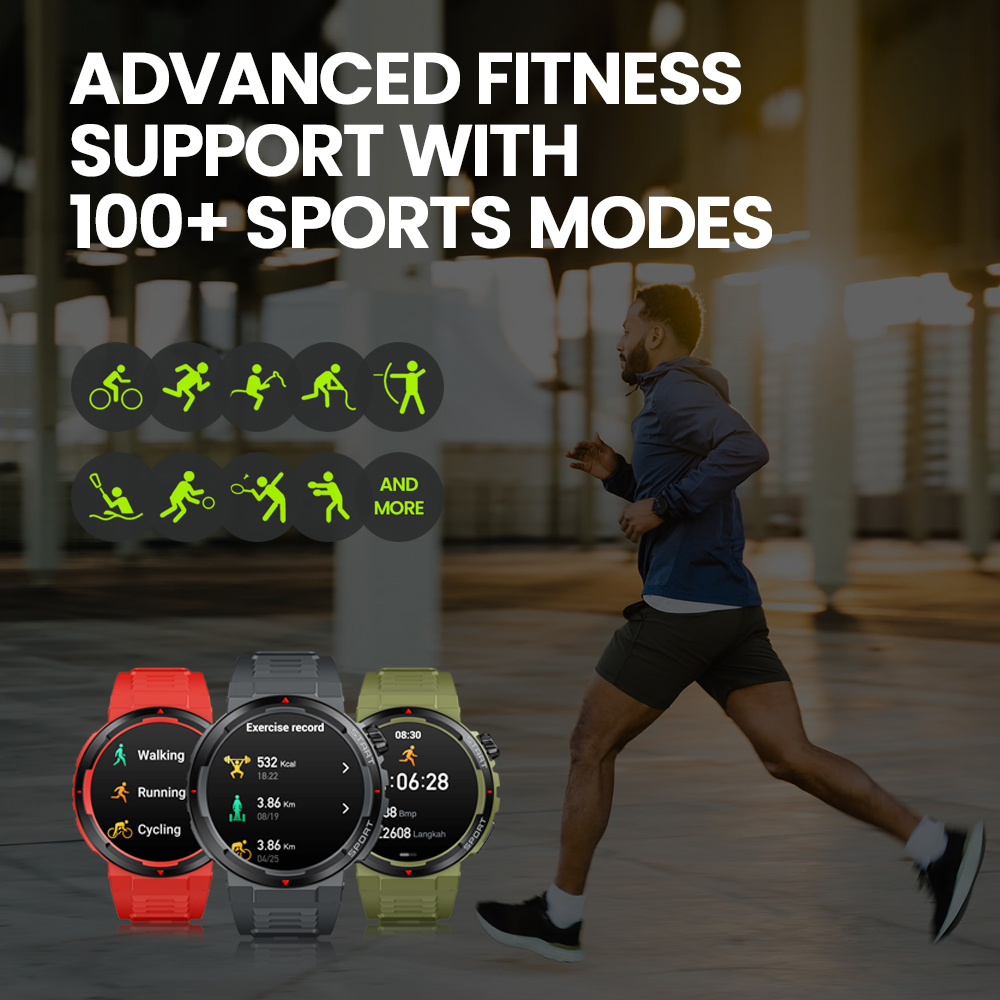 Zeblaze Ares 3 Plus Smart Watch (lava Black) | Jeevee