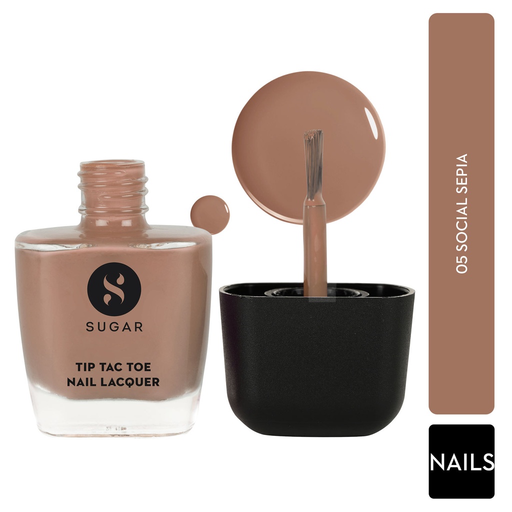 Sugar Tip Tae Toe Nail Lacquer Classic (05 Social Sepia) | Jeevee