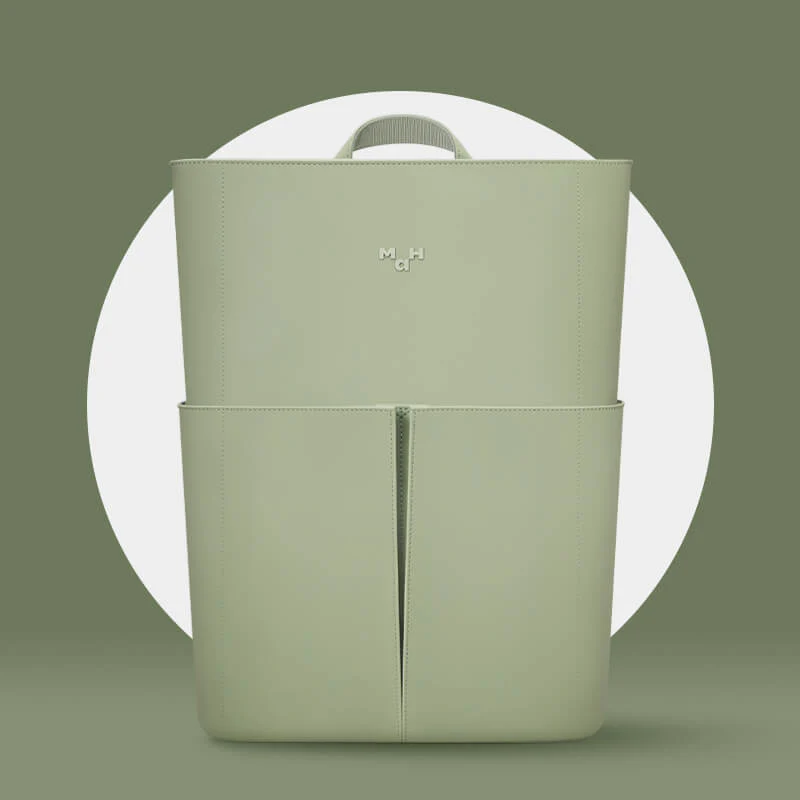 Mah Line Pu Leather Backpack For Unisex M23b2809b (cactus Green) | Jeevee