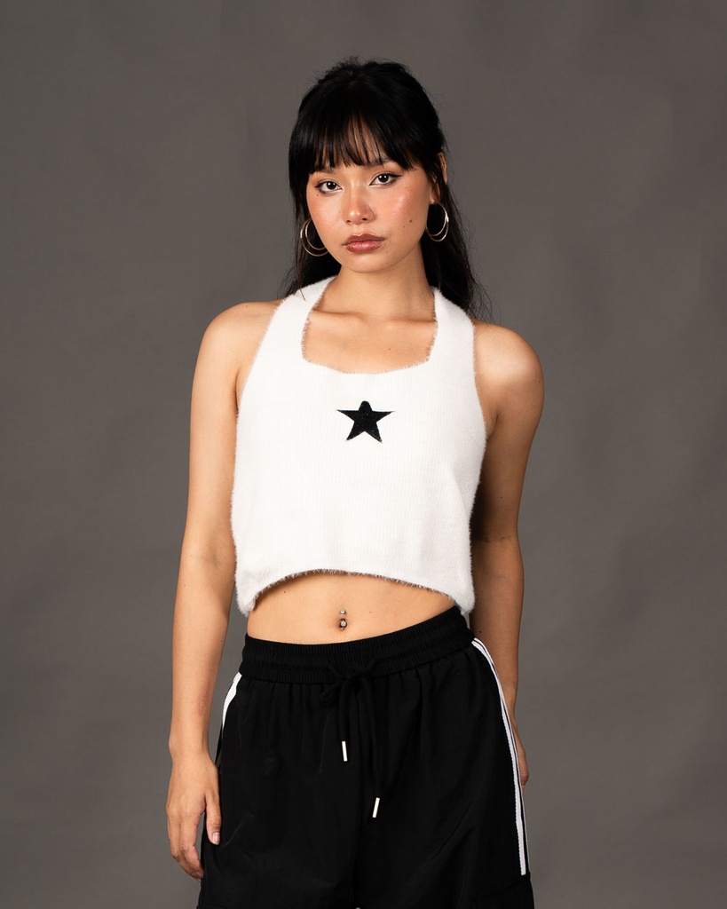 Wasabi One Star Halter Neck Top - White | Jeevee