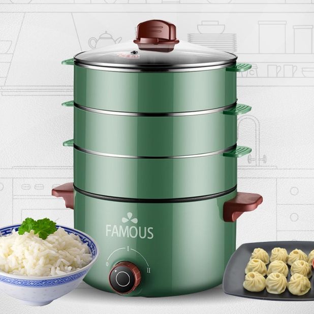 Famous 3 Layer Electric Momo Maker Steamer 23cm | Jeevee