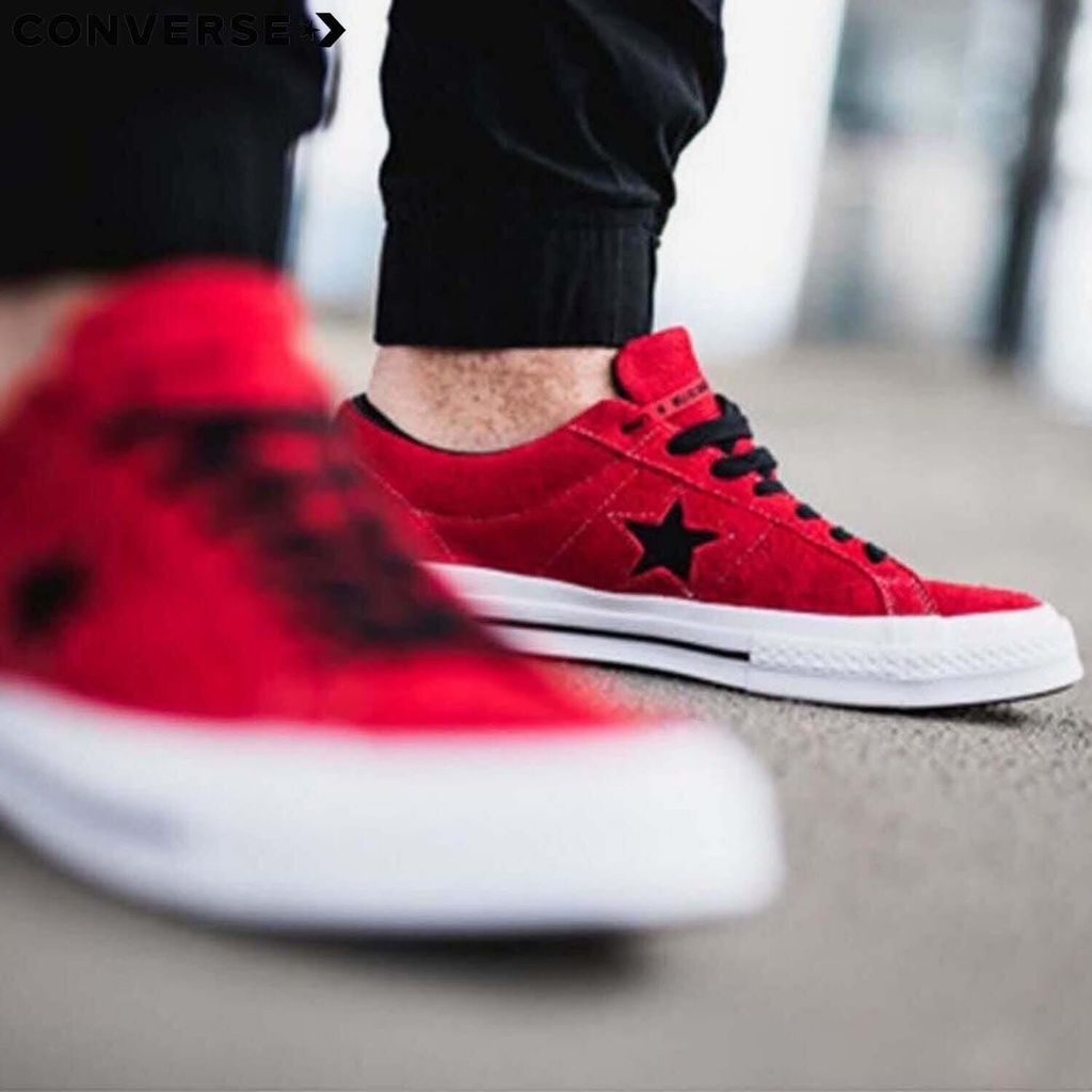 Converse One Star Red Suede Sneakers For Unisex 163246c (eu:37.5) | Jeevee