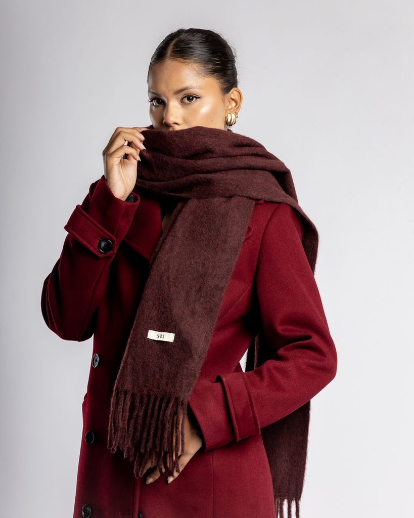 Salt Plain Color Muffler - Maroon | Jeevee