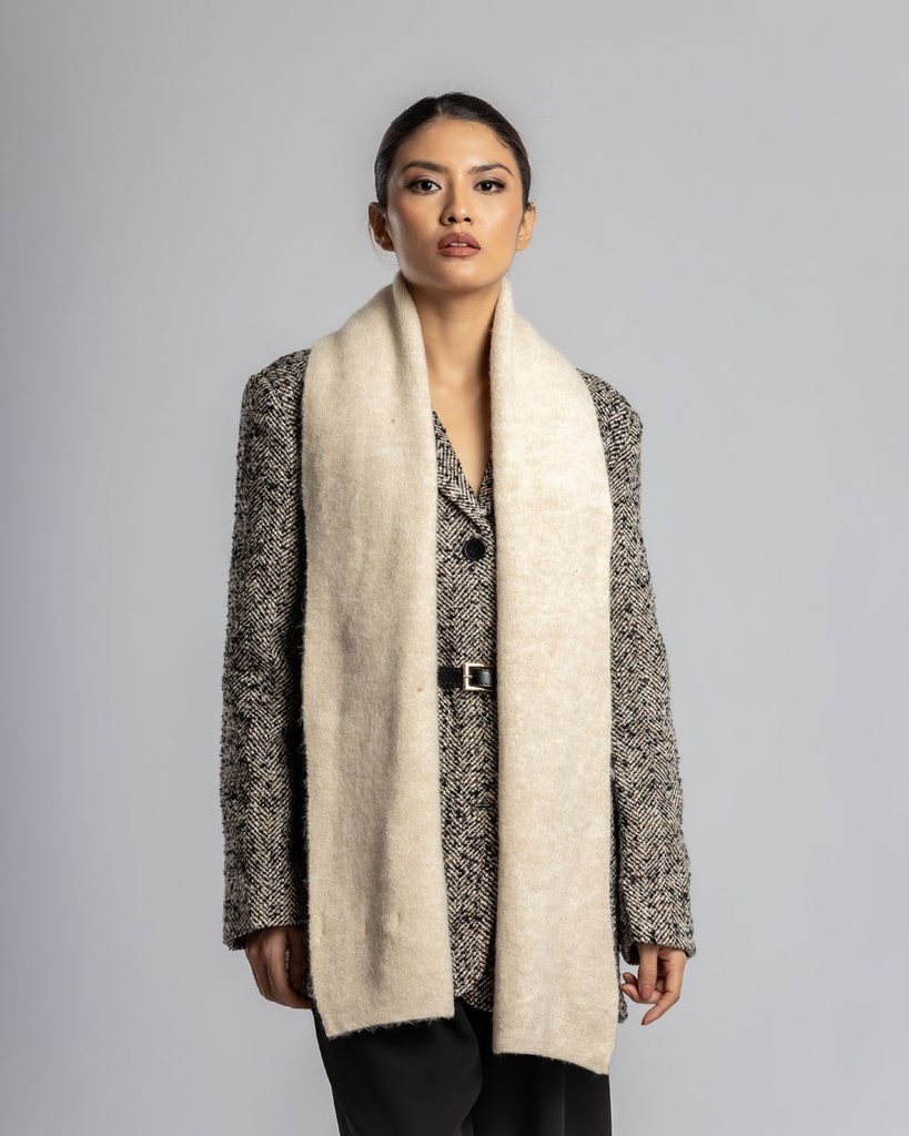 Salt Soft Solid Color Muffler - Cream | Jeevee