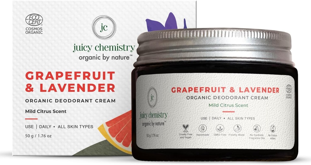 Juicy Chemistry Deodorant Cream - Fresh Vibes Grape, Lavender 50g | Jeevee