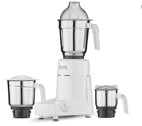 Preethi Popular Mg142 750-watt Mixer Grinder With 3 Jars (white) | Jeevee