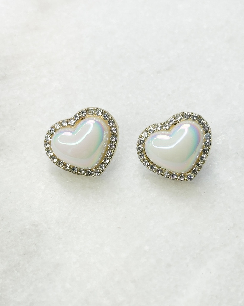 Pepper Resin Heart Pearl Earring | Jeevee